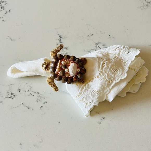 Pier 1 | Dining | Pier Turtle Beaded Shell Napkin Rings Set Of 4 | Poshmark
